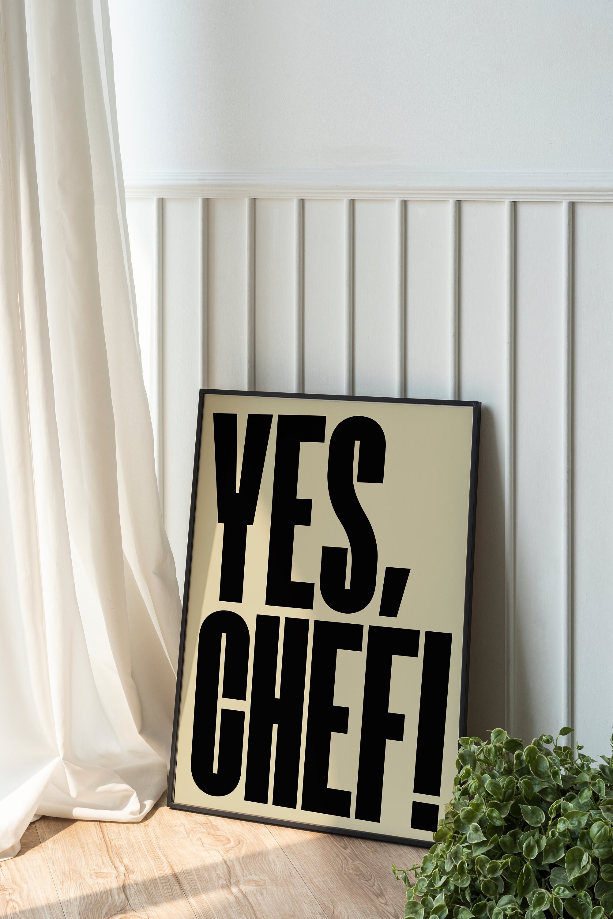 Yes Chef Poster, the Bear Poster, Mid Century Print, Kitchen Wall Art ...