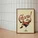 Santa Cheers Print, Vintage Christmas Prints, Digital Holiday Prints ...