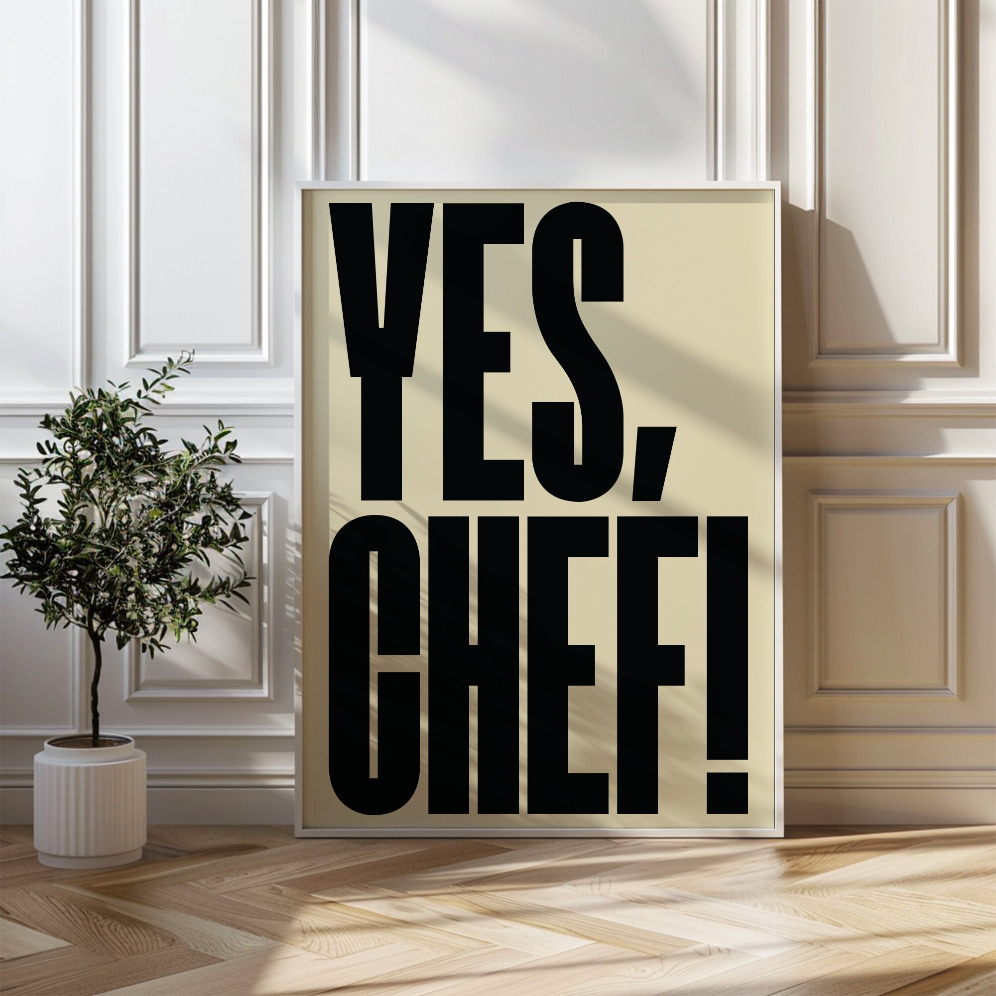 Yes Chef Poster, the Bear Poster, Mid Century Print, Kitchen Wall Art ...
