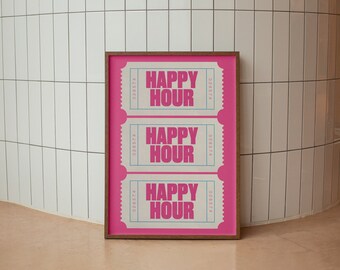 Pizza Night Ticket Vintage Wall Art Vintage Bar Cart Retro Wall Art ...