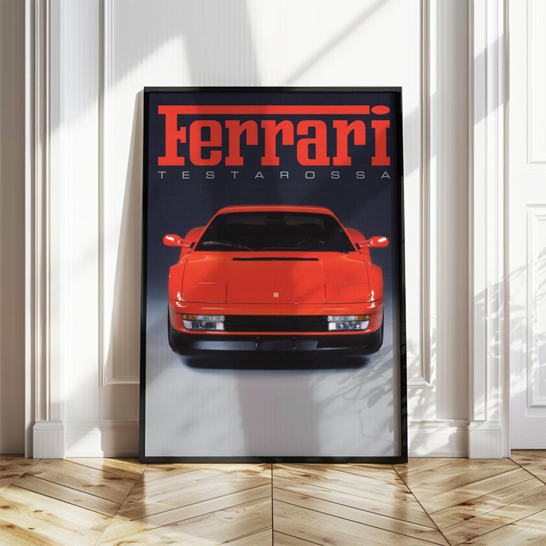 Vintage Ferrari Testarossa Wall Art, Supercar Print, Italian Sports Car ...