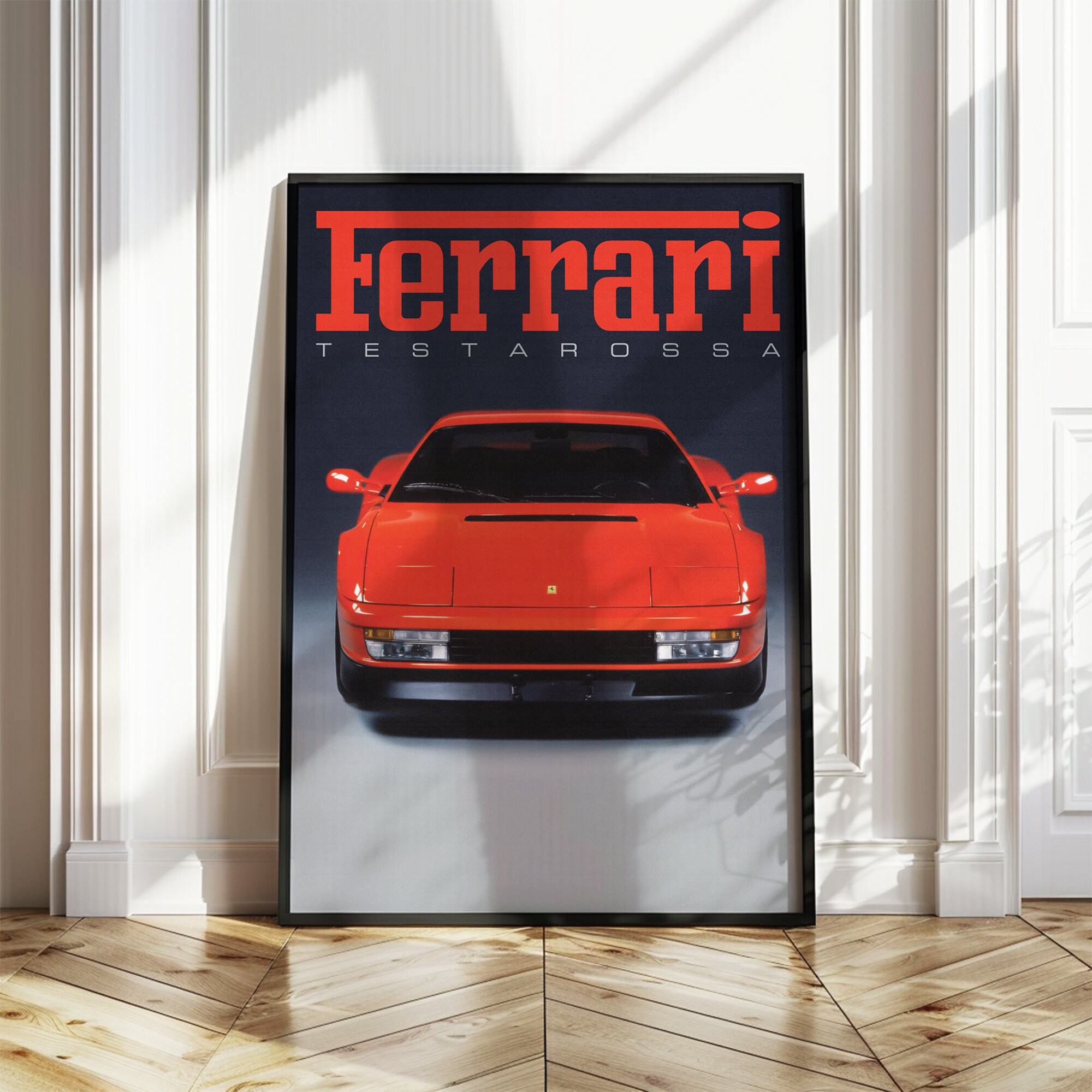 Vintage Ferrari Testarossa Supercar Poster: Retro Italian Sports Car ...