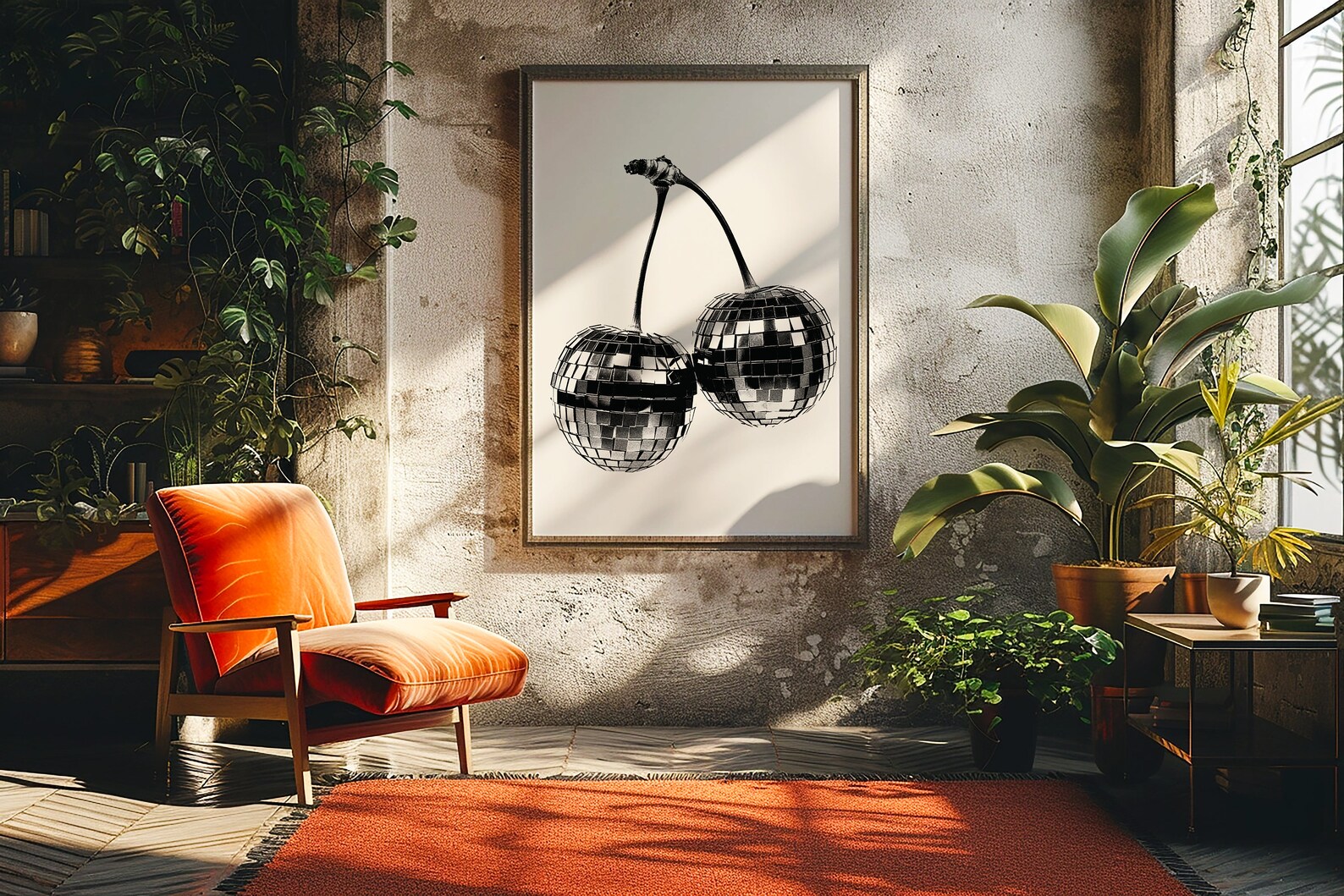 Cherry Disco Ball Print, Retro Prints, Y2K Disco Wall Art, Trendy ...