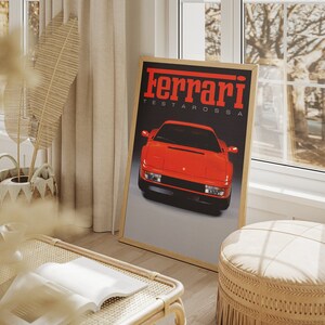 Vintage Ferrari Testarossa Wall Art, Supercar Print, Italian Sports Car ...