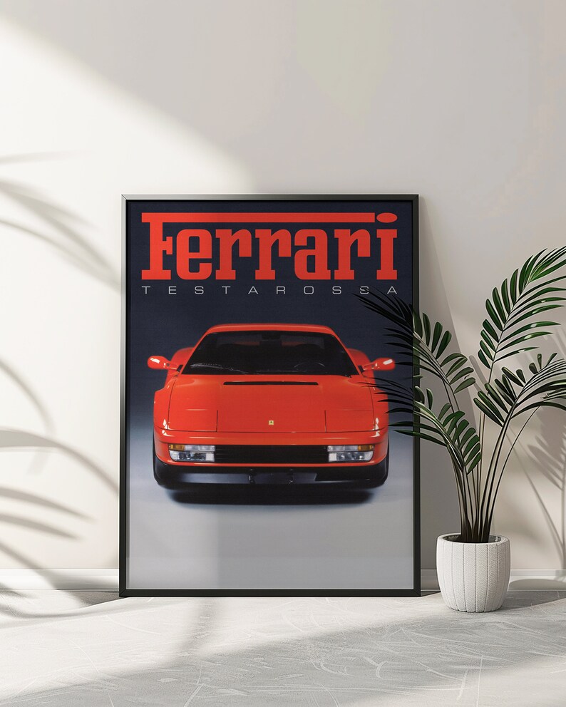 Vintage Ferrari Testarossa Wall Art, Supercar Print, Italian Sports Car ...