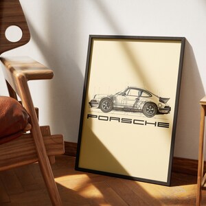 Retro Porsche 911 Art Print, Vintage Car Poster, Car Print, Retro ...