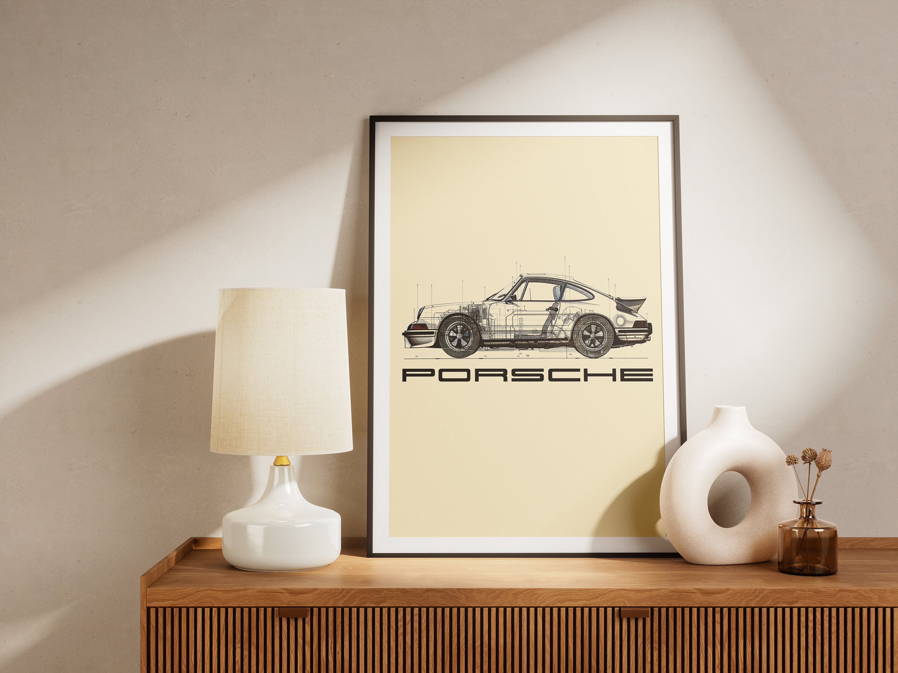 Retro Porsche 911 Art Print, Vintage Car Poster, Car Print, Retro ...