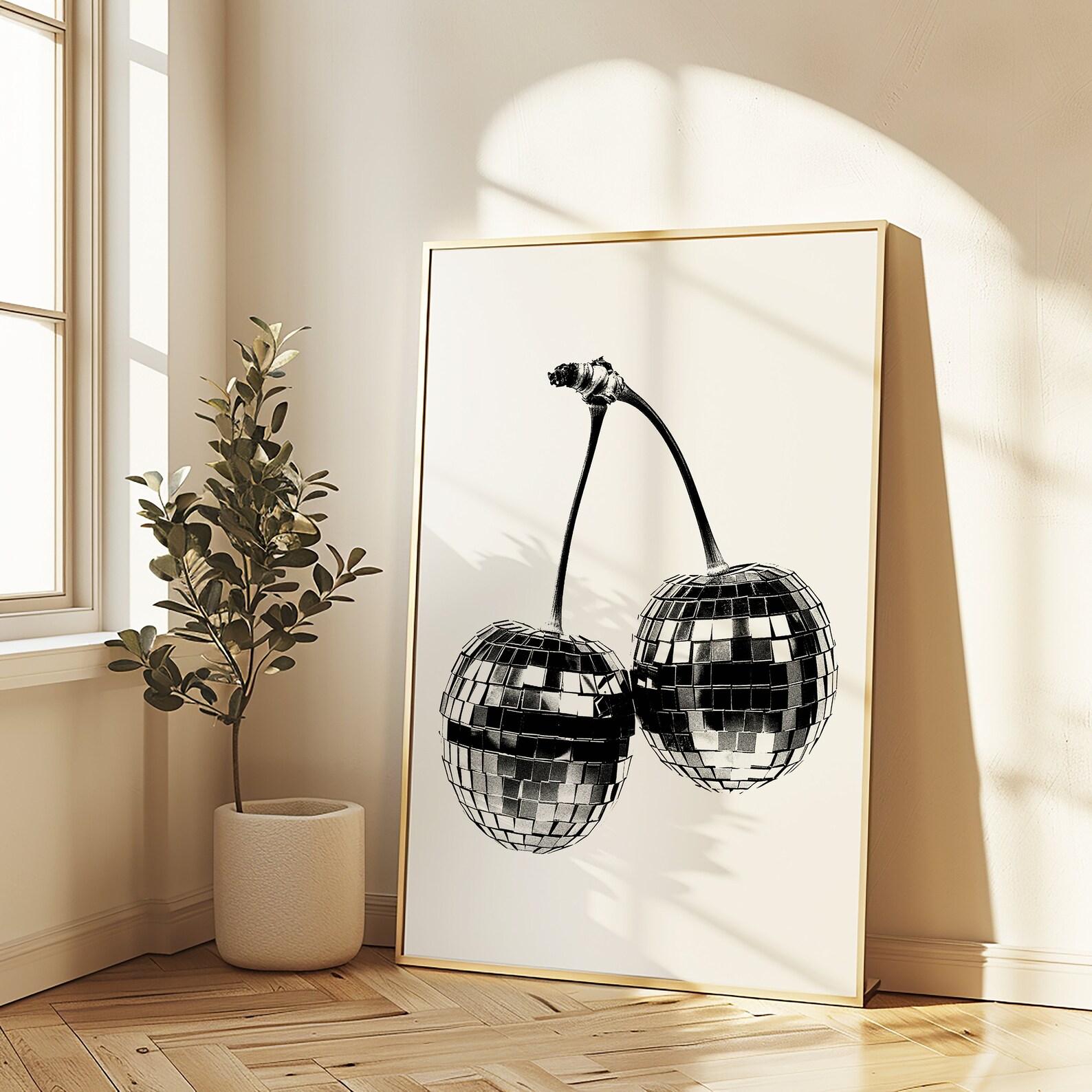 Cherry Disco Ball Print, Retro Prints, Y2K Disco Wall Art, Trendy ...