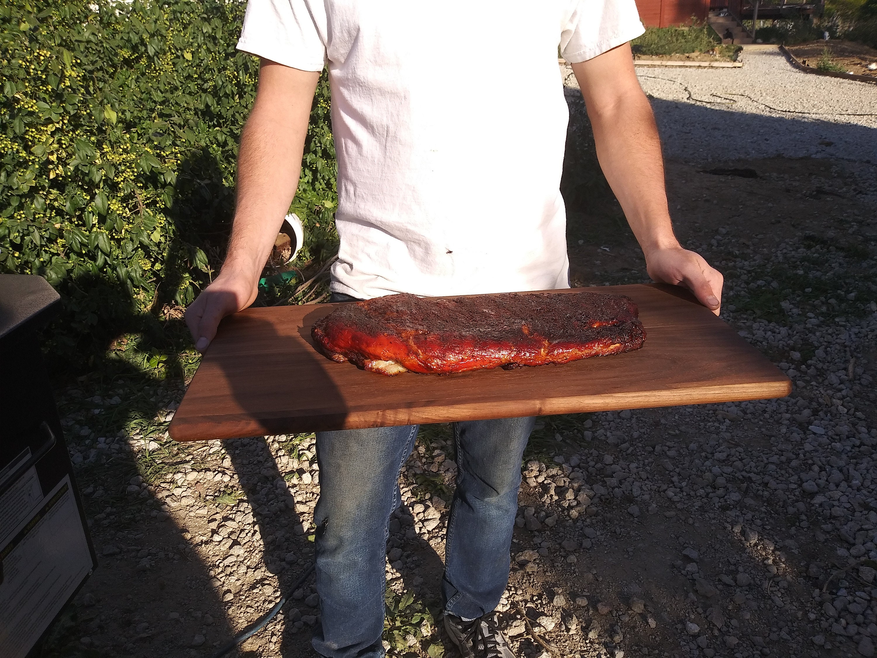BBQ Pellet Grill Smoker Rib Board Reversible Black Walnut - Etsy