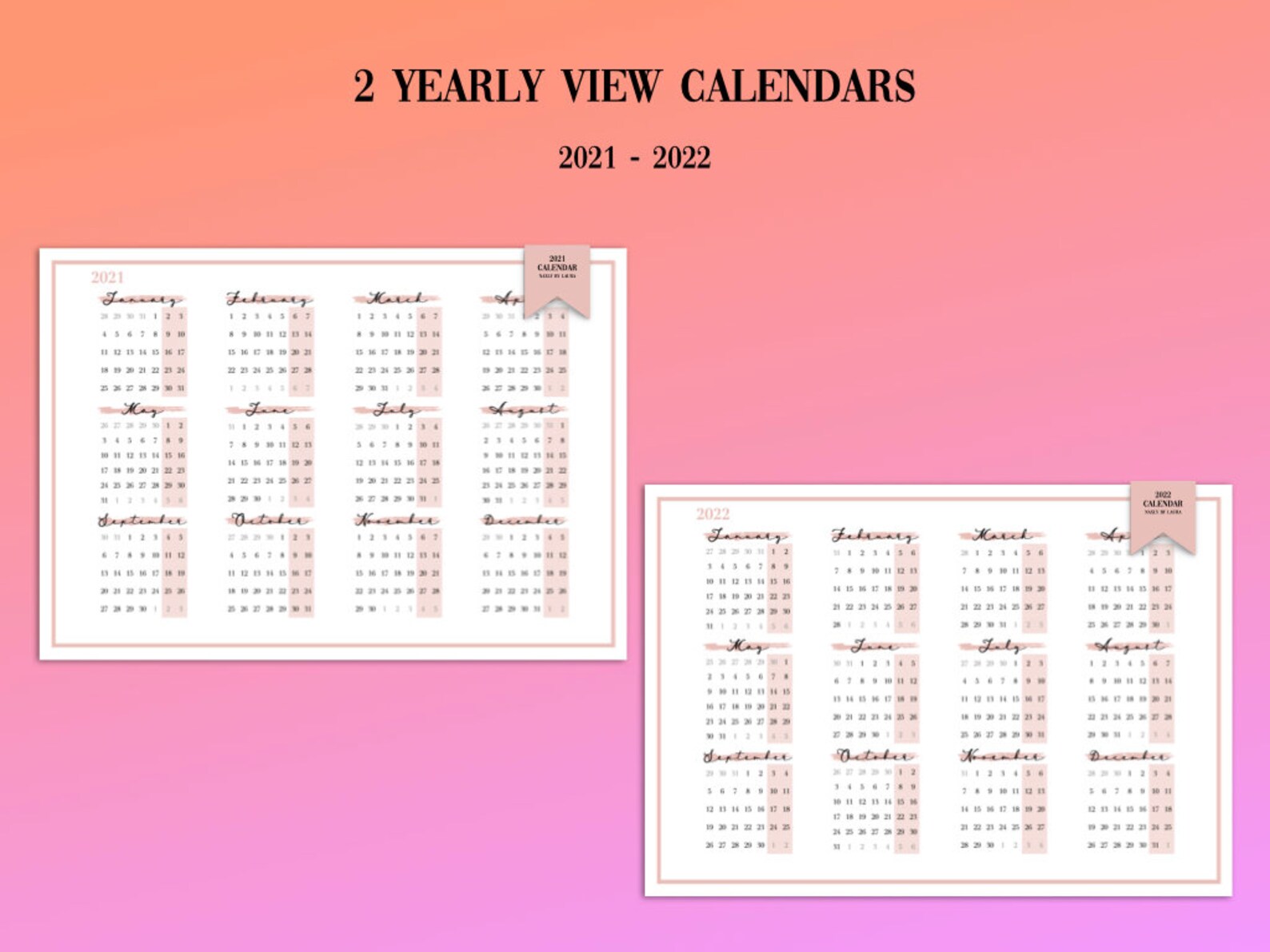 Printable Rose Gold Planner 2021 - Etsy