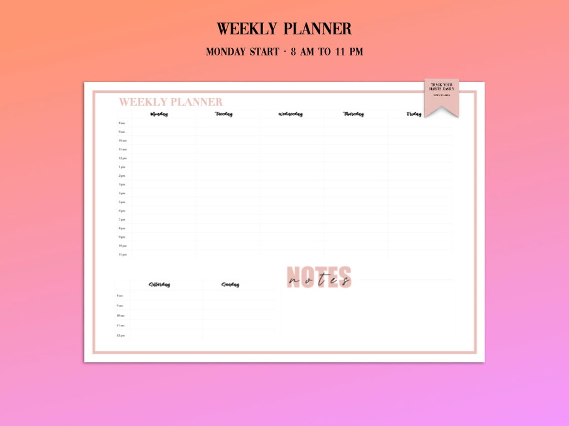 Printable Rose Gold Planner 2021 - Etsy
