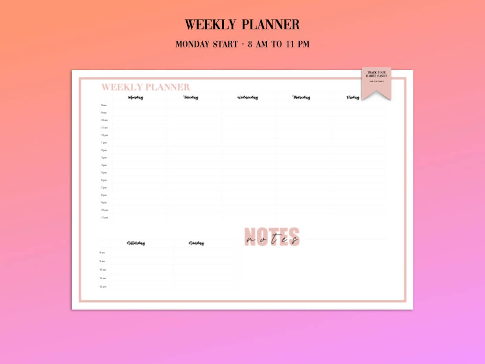 Printable Rose Gold Planner 2021 - Etsy