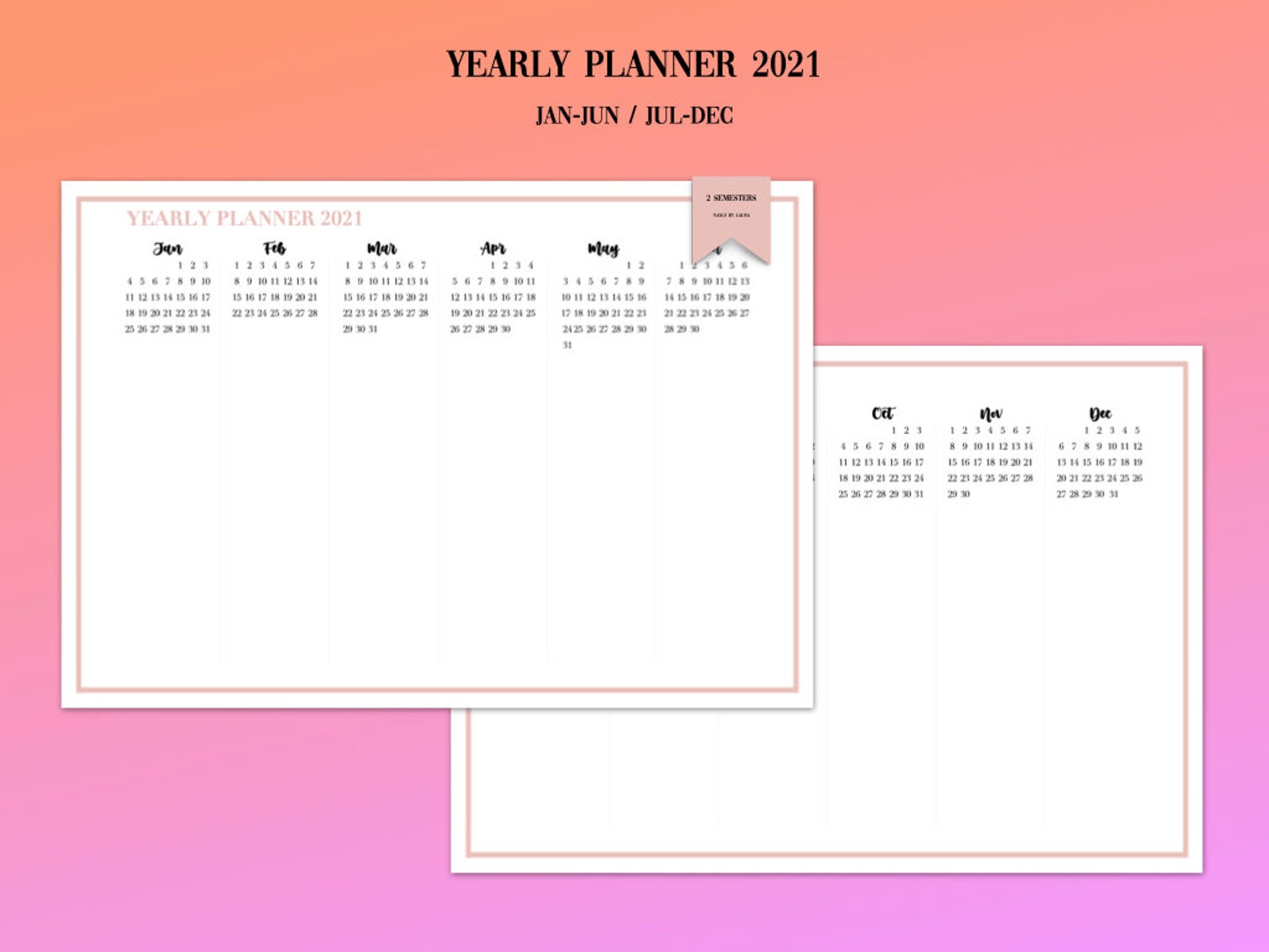 Printable Rose Gold Planner 2021 - Etsy
