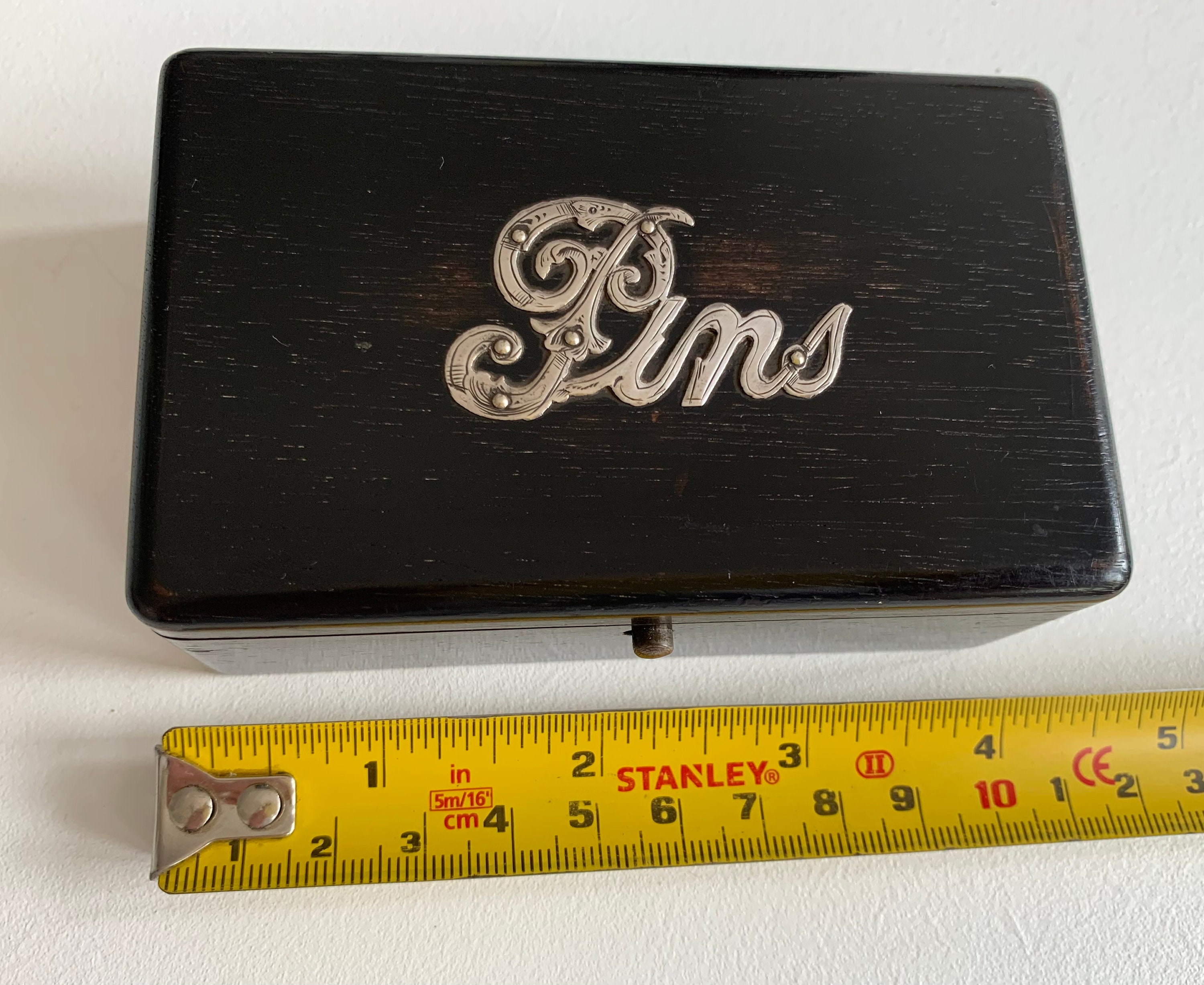 Antique Ebony pins Box 1920s Art Deco Decorative Silver - Etsy