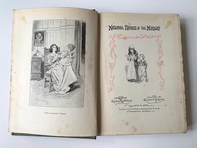 Antique 1895 National Rhymes of the Nursery Book, Gordon Browne ...