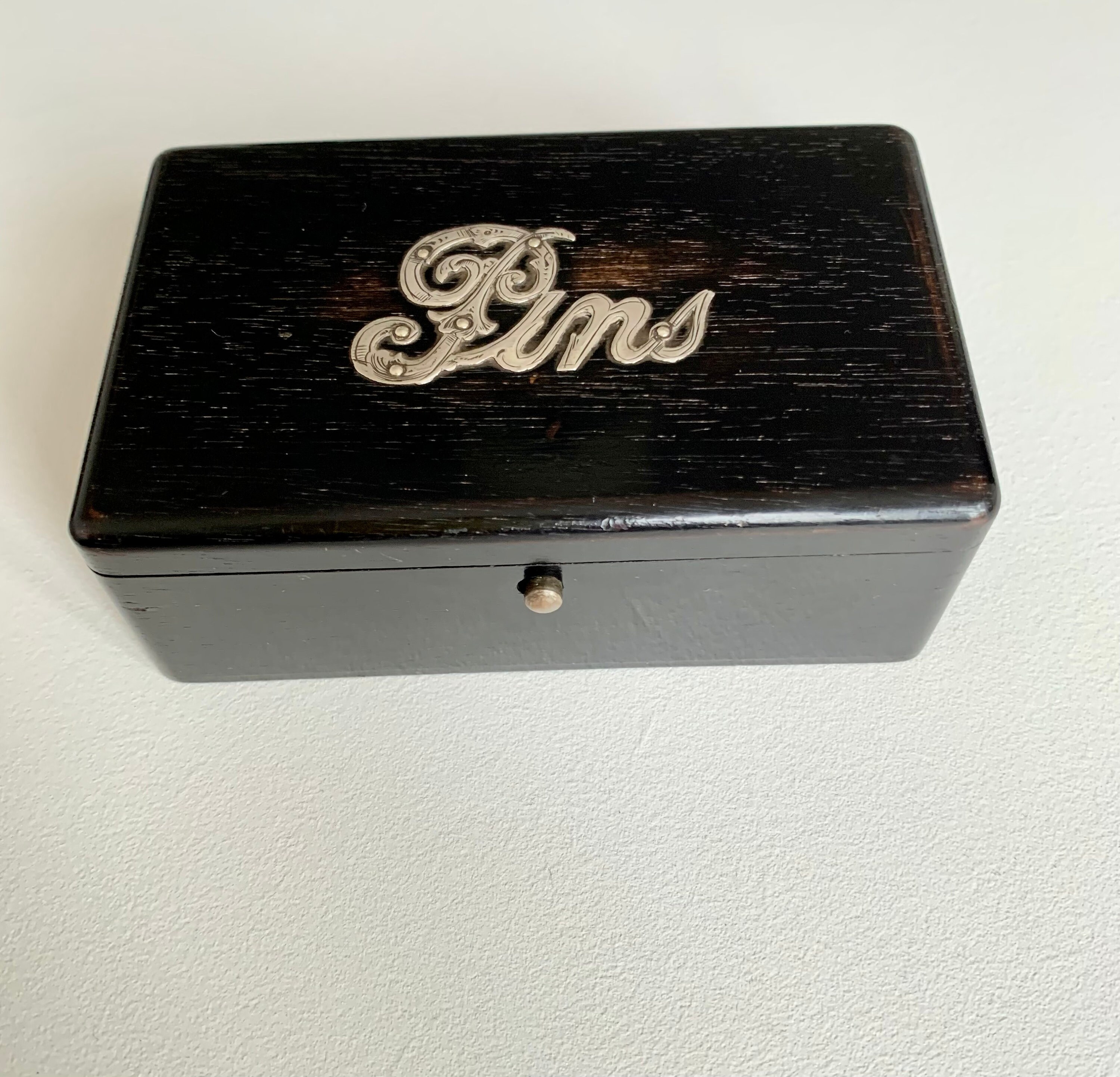 Antique Ebony pins Box 1920s Art Deco Decorative Silver - Etsy