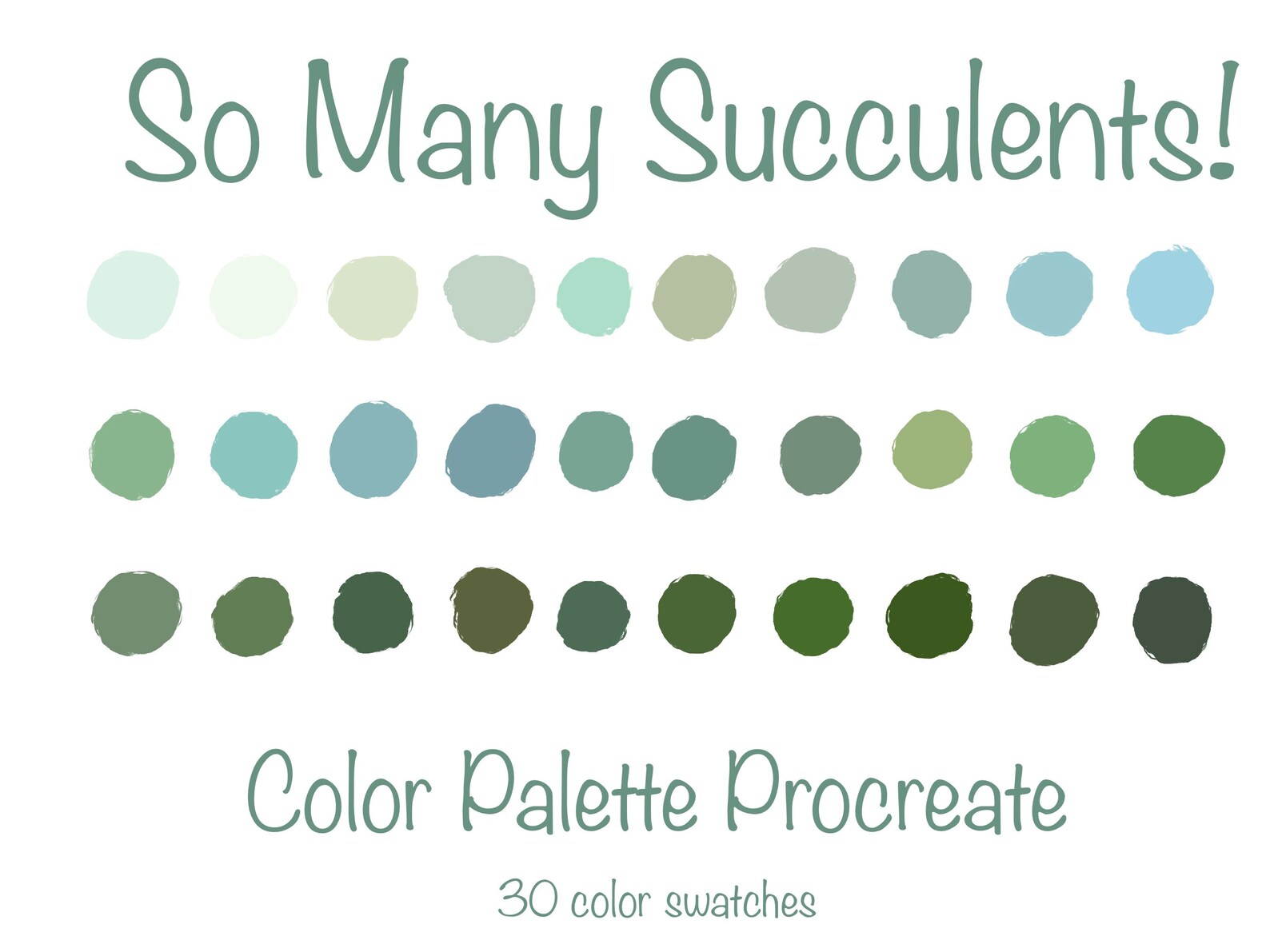 Procreate Color Palette so Many Succulents Swatches Plants Colors 30 ...