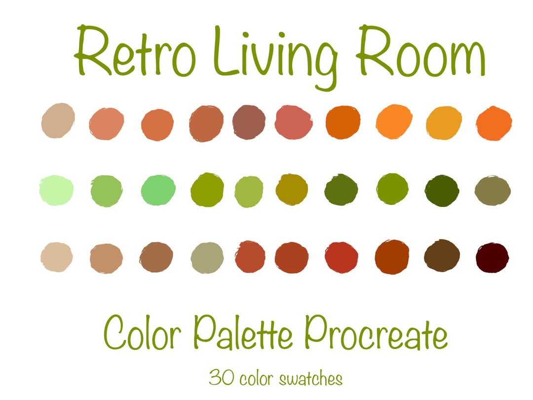 Procreate Color Palette Retro Living Room Swatches Vintage Colors 30 ...