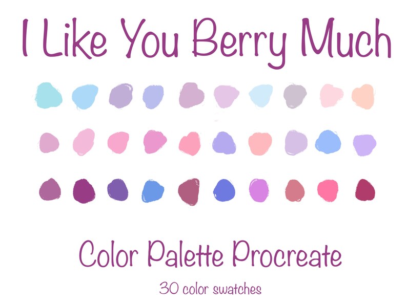 Procreate Color Palette I Like You Berry Much Pastel Swatches Green ...