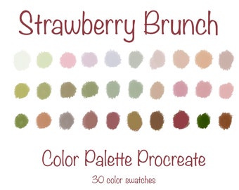 Procreate Color Palette Strawberry Brunch Swatches Pink Colors - Etsy