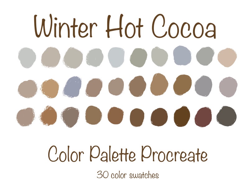 Procreate Color Palette Boho Winter Hot Cocoa Swatches Neutral Colors ...