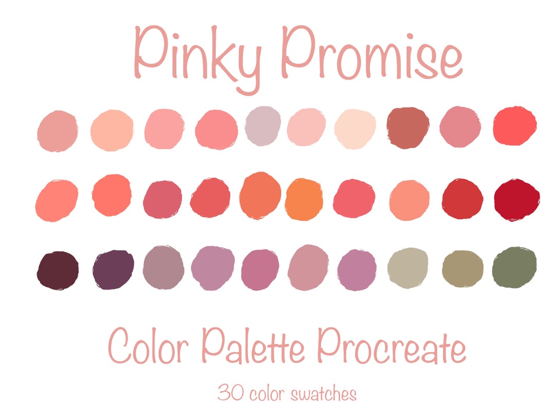 Procreate Color Palette Pinky Promise Shades Swatches Pink Colors 30 ...