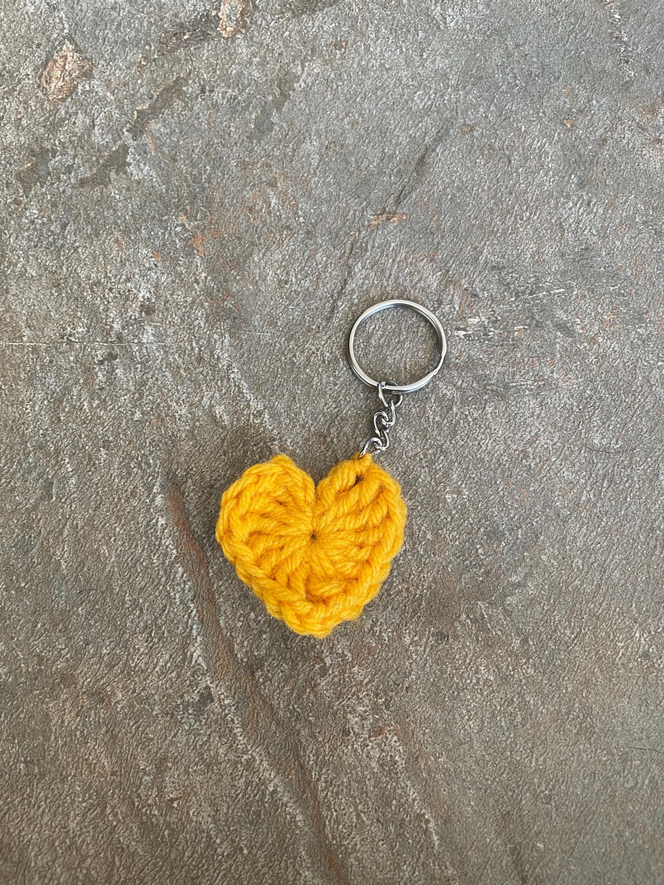Crochet Heart Keychains - Etsy