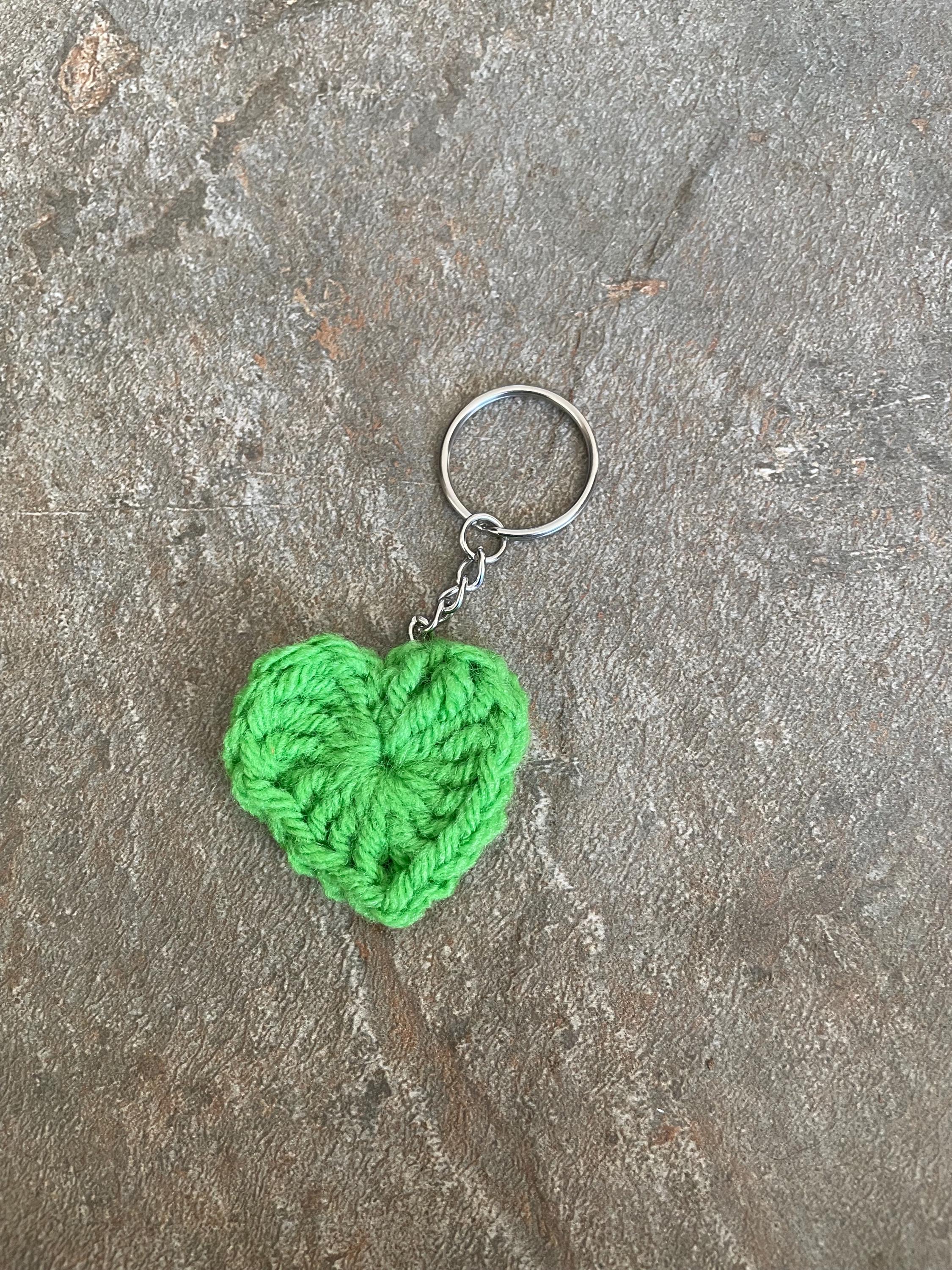 Crochet Heart Keychains - Etsy