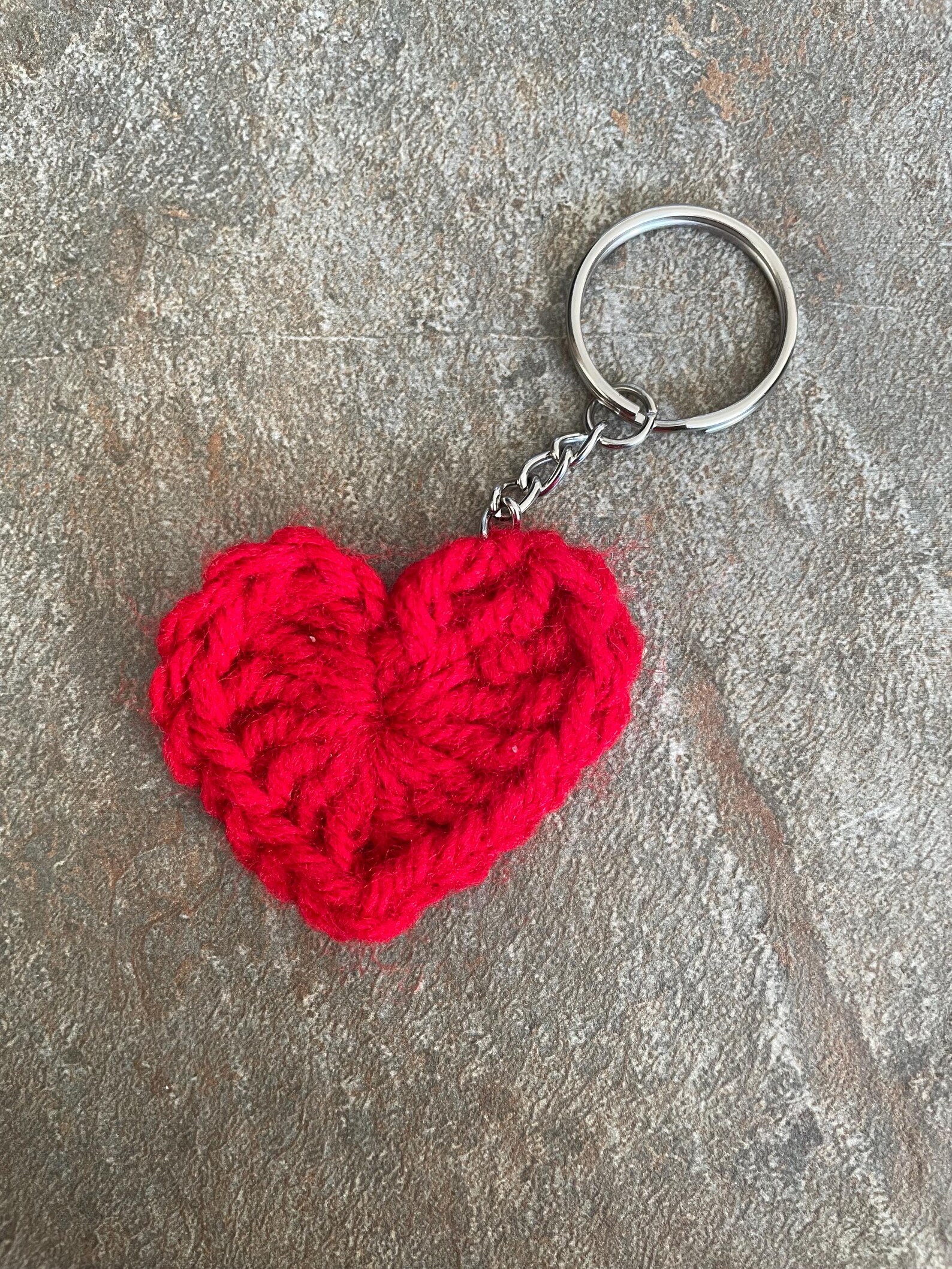 Crochet Heart Keychains - Etsy