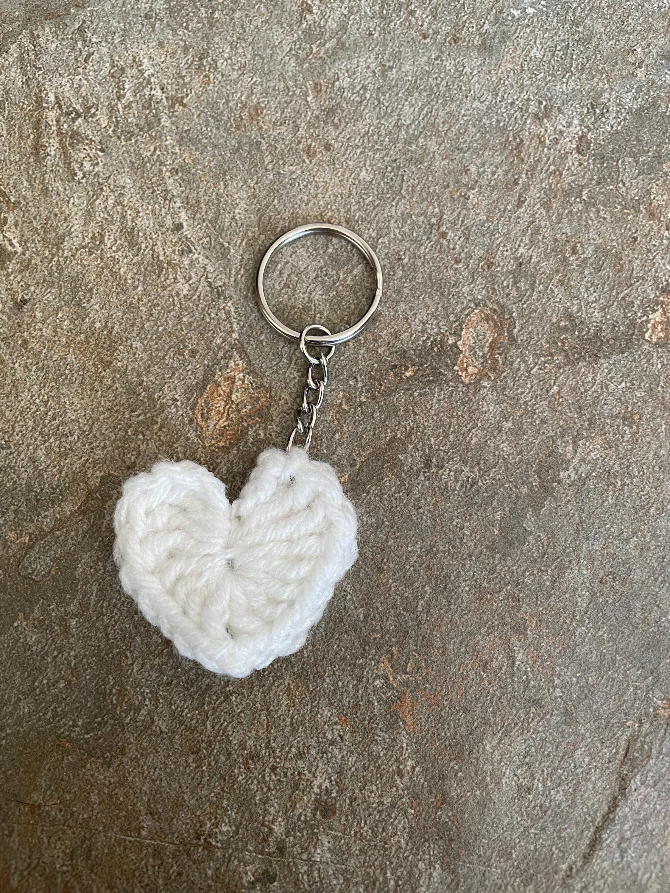 Crochet Heart Keychains - Etsy