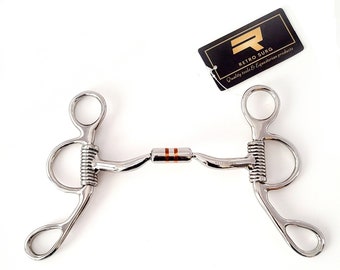 Western Shank Barrel Comfort Snaffle Curb Bit With Copper Rollers. - Etsy