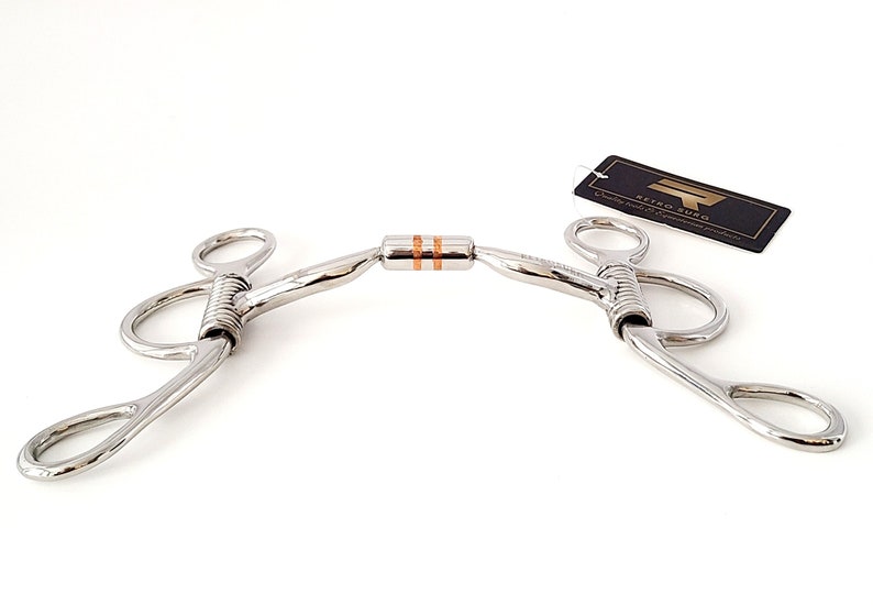 Western Argentine Low Port Barrel Curb Bit With Copper Inlay Roller ...