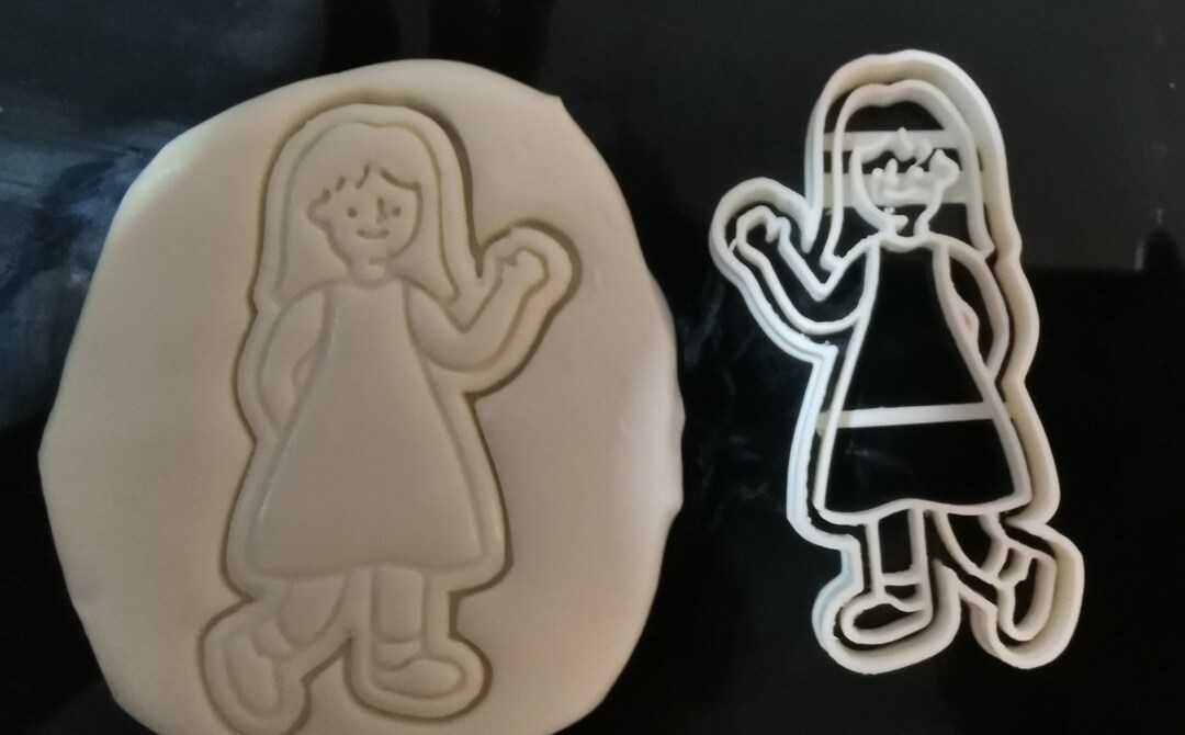 Girl Portrait Cartoon Cookie Cutter Character-filled - Etsy