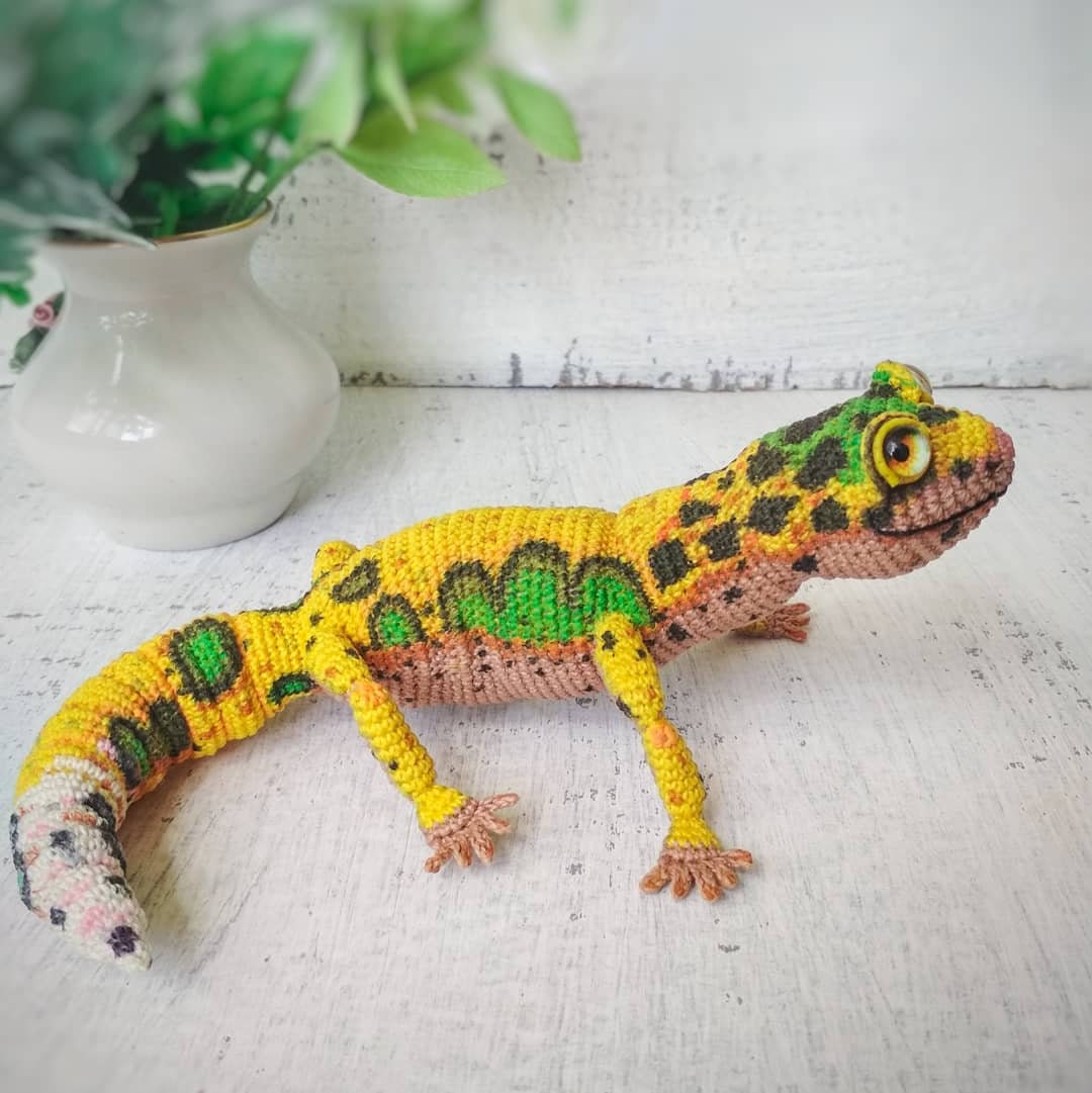 Gecko stuffed toy. Leopard gecko crochet plush. Realistic | Etsy