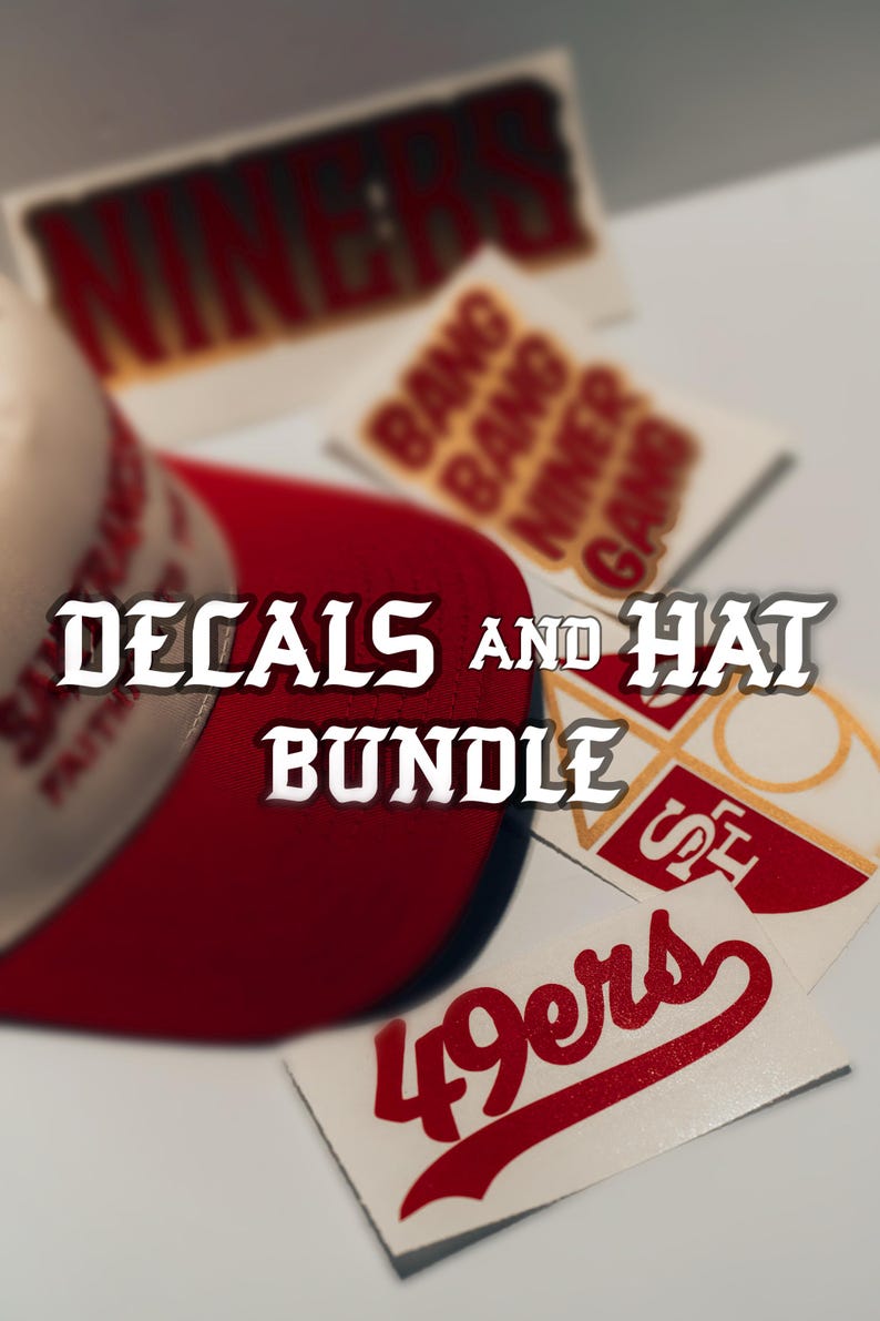 Inspired Niners Hat & Decals Bundle - San Francisco Niners Sticker ...