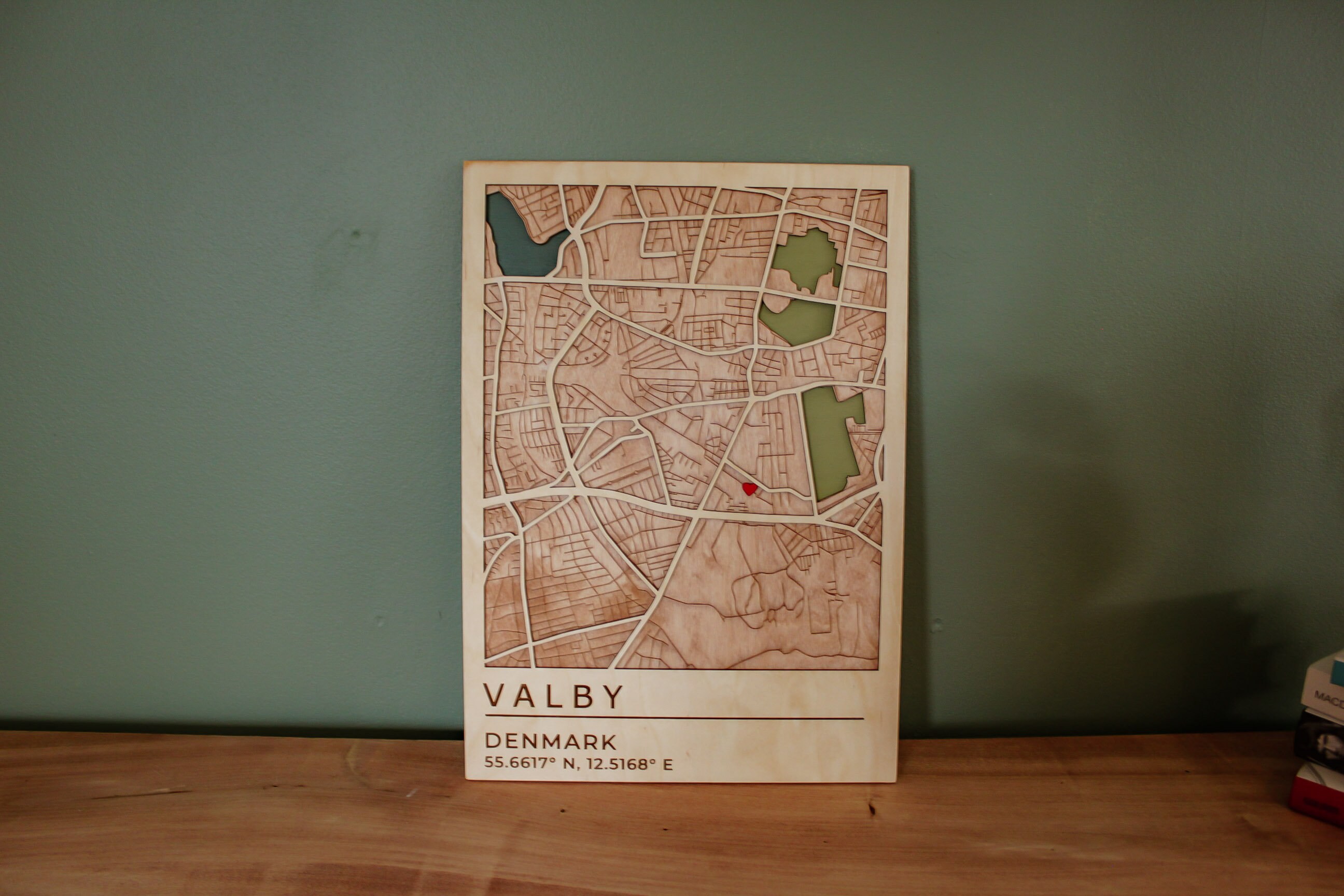 Valby Map Denmark Map Europe Map 3D Map Wood Art Custom - Etsy Singapore