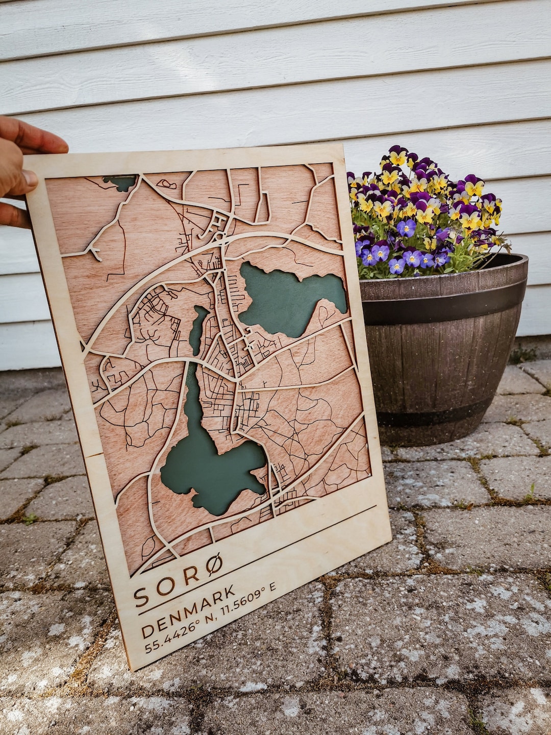 Sorø Map Denmark Map Wooden Map Wood Citymap Street Map - Etsy UK