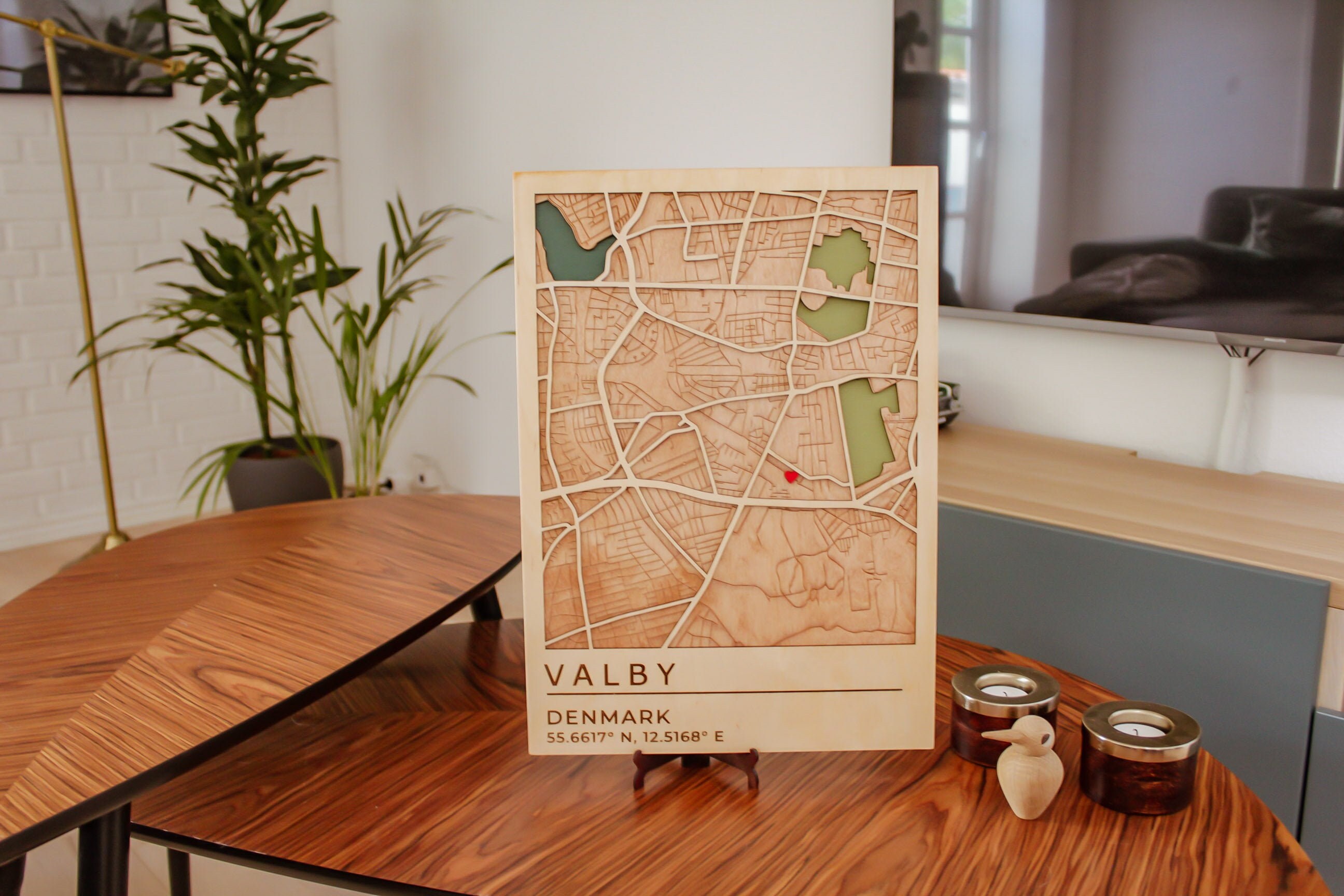Valby Map Denmark Map Europe Map 3D Map Wood Art Custom - Etsy