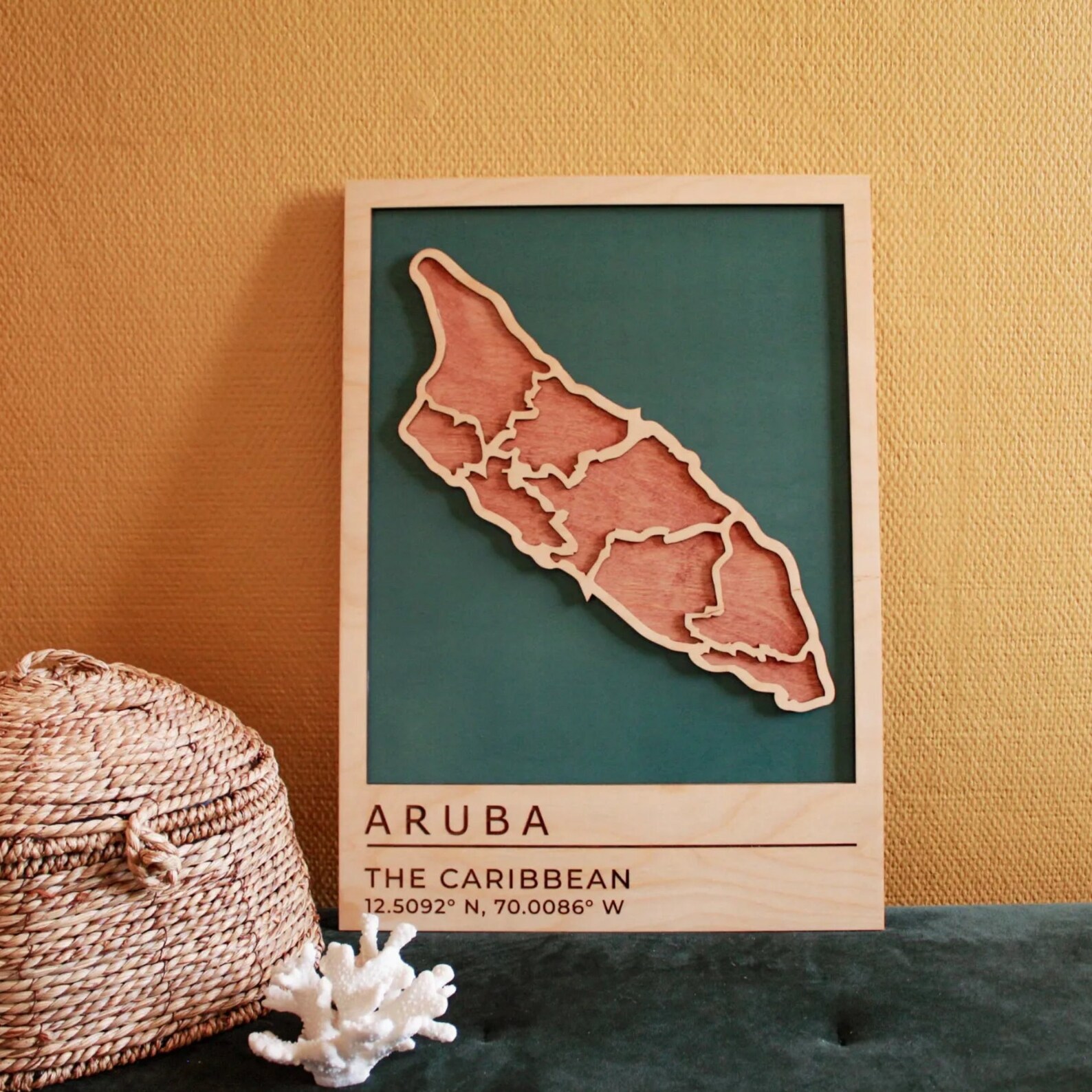 Aruba Map Aruba Wall Art Caribbean Custom Map 3D Map Wood - Etsy