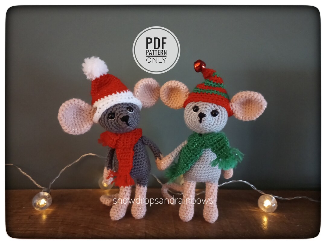 Christmas Mice, Crochet Amigrumi Mouse PDF Pattern ONLY , - Etsy