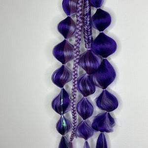 Neonwavezz Purple Hair Extensions With Charms (4) - Etsy