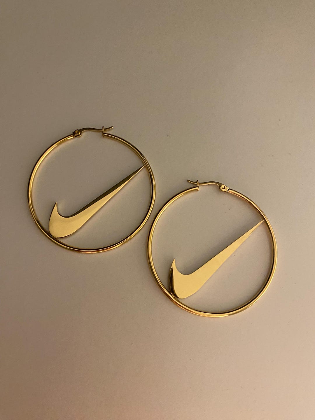 Nike Inspired Swoosh Hoop Earrings - Etsy