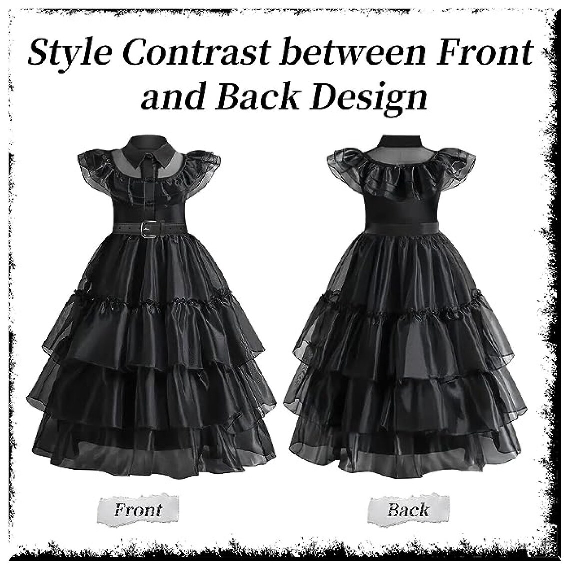 Kids Halloween Costume Inspired by Wednesday Addams Gothic Gloom Dress ...