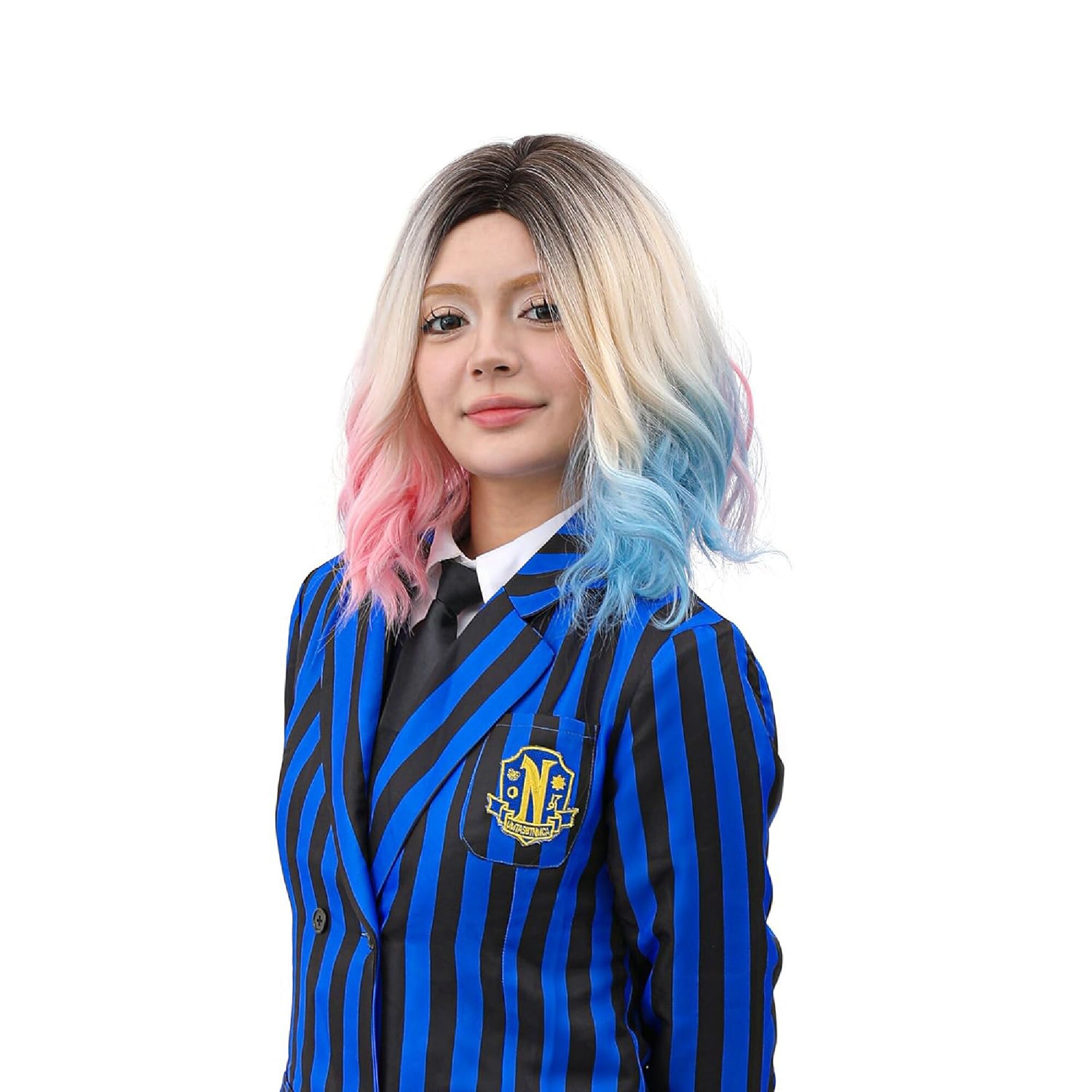 Ombre Blonde Pink and Blue Wig for Wednesday Enid Sinclair Costume Wig ...