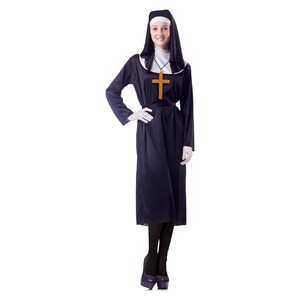 Halloween Cosplay Costume Set Nun Hat, Nun Collar, Cross Pendant ...
