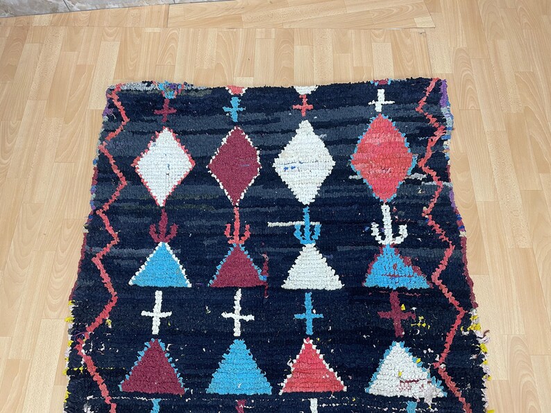 Vintage Morocco Rug From Atlas Cottage Beautiful Black Moroccan Rug Art ...