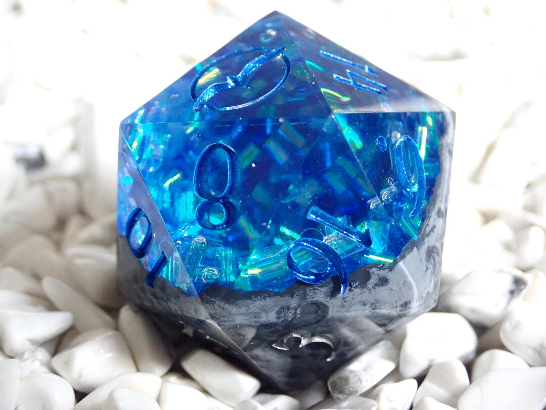 Sapphire Geode D20 30mm Chonk Resin Dice for Dnd Nerd Gift - Etsy