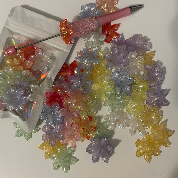 Acrylic Flower Beads - Etsy