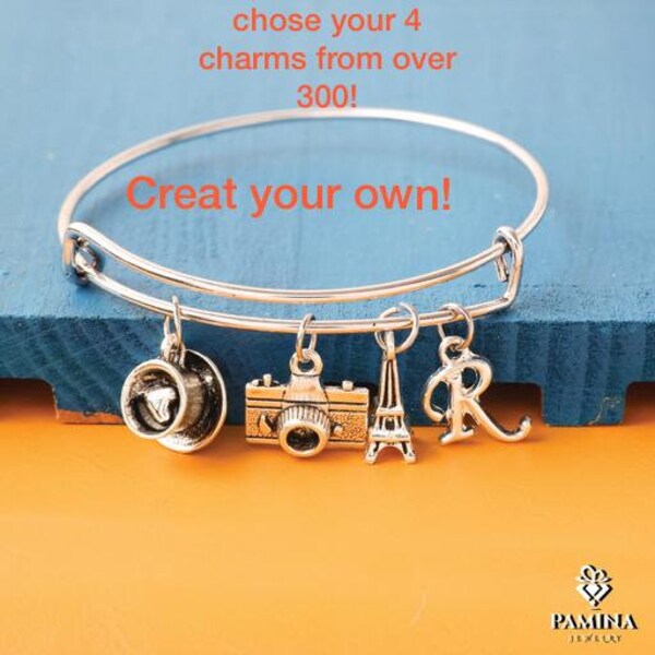 Personalized Charm Bracelet - Etsy