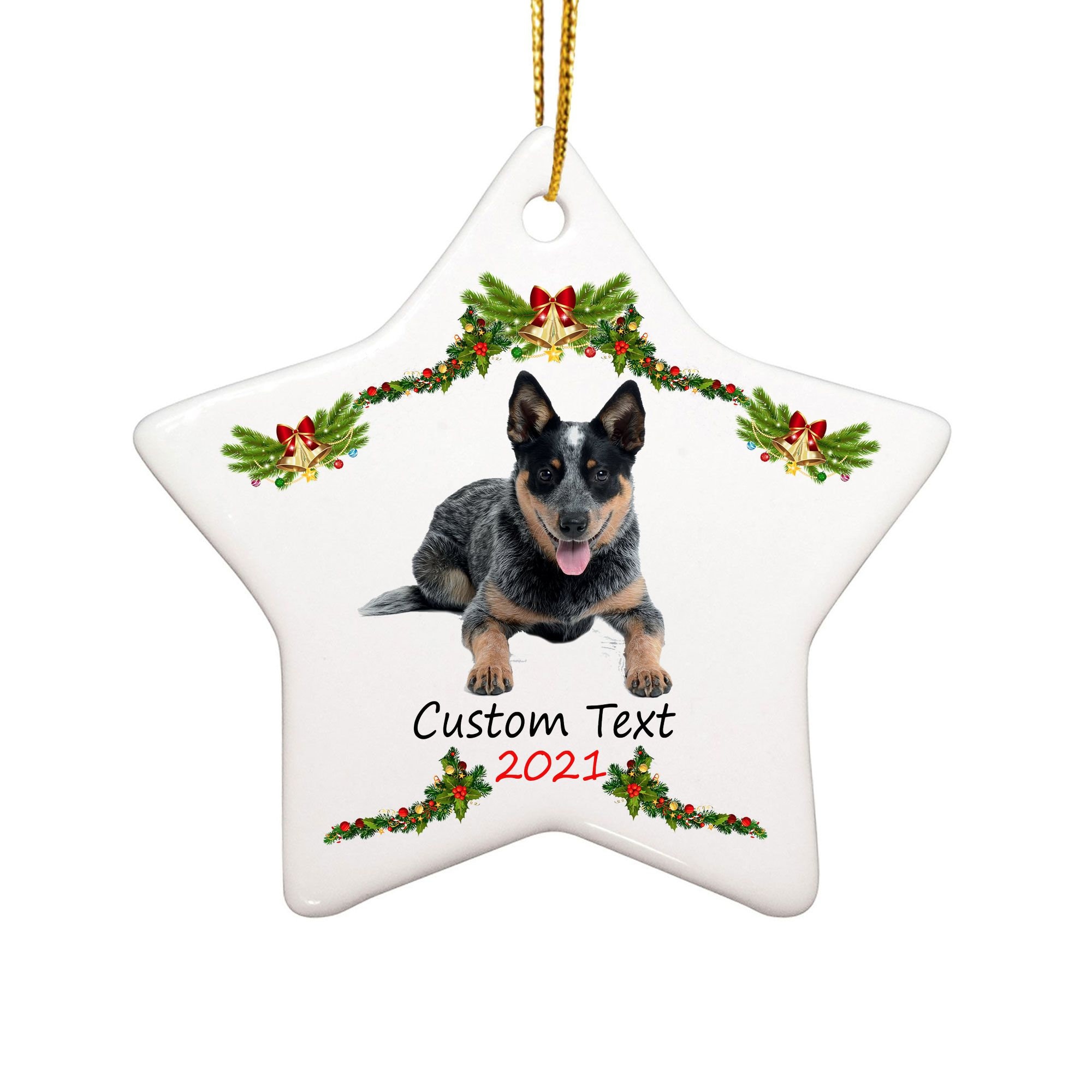 Personalized Name Blue Heeler Ornaments Gifts for Christmas Tree 2021 ...